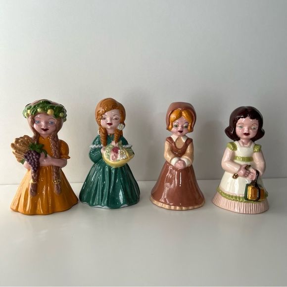 Vintage | Accents | Vintageglazed Ceramic Little Girl Doll Bells | Poshmark